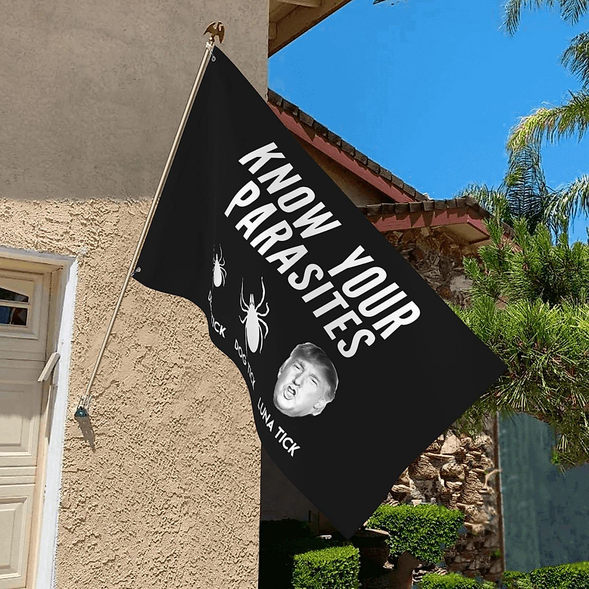 3x5 Anti Trump Flag Fuck Trump Flag For Room Wall Know Your Parasites Flag For Outside No Flag Pole