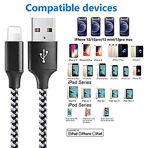 iPhone Charger Cord, USB A to Lightning Cable [Apple MFi Certified Approved] Nylon Braided Fast Charging Cable 12w 3ft Compatible iPhone 14 Plus/13 Pro Max/12 Mini/11 Promax/Xs Max/XR/X/8/7/6/5/iPad