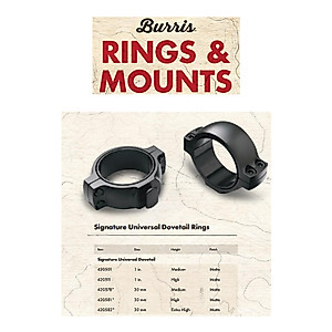 BURRIS Signature Secure Reliable Durable Solid Steel Tactical Shooting Optic Mounting Rings - 1", 0.77" H, Medium, Matte