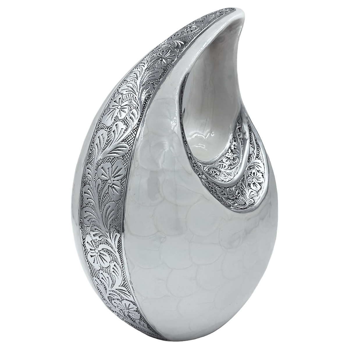 Beautiful White Cremation Urn with Velvet Bag - Personalized Urn - Unique Cremation Urn - Memorial Urn - Engravable Urn - Urns for Ashes