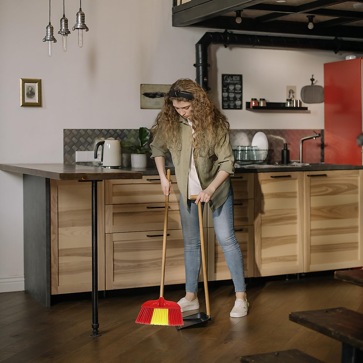 Mobestech 6pcs Broom Head Sweeping Brush Heads Pooter Sweeper Head Broom Replacement Head Brooms Broom Outdoor Broom Accessories Broom Parts Plastic Household Barre Red