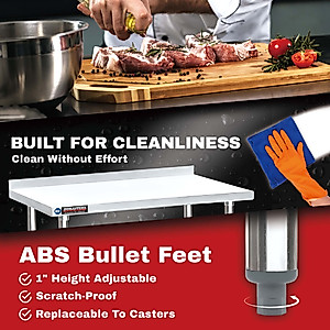 DuraSteel NSF Commercial Kitchen Table - 24 x 48 Inch Cooking Prep Stainless Steel Kitchen Island Workstation w/ Adjustable Under Shelf - Heavy Metal Backsplash Workbench For Restaurant, Home, Garage