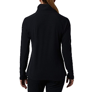 Columbia Women's Glacial IV Print Half Zip, Black Quilt Pattern/Black, Medium