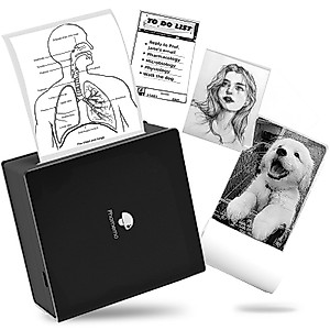 Phomemo M02 Sticker Printer - 2024 Mini Pocket Printer Portable Thermal Inkless Photo Printer via Bluetooth - Good for Exam Notes, Study Notes, Scrapbooking, Journal, Work, Gifts