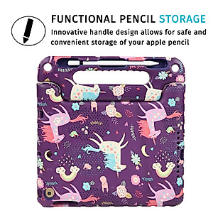 HDE Case for iPad 9.7 inch 2018/2017 Kids Shockproof Bumper Hard Cover Handle Stand with Built in Screen Protector for Apple Education 6th / 5th Generation