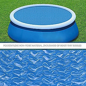 LRIKING 8ft /10ft/12ft /15ft Round Solar Pool Cover Swimming Pool Solar Blanket Cover for Pools Hot Tub Protector Sun Dustproof Spa Pool Safety Cover Outdoor Waterproof