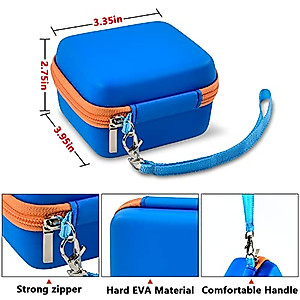 Camera Case Compatible with Seckton/for Rindol/for VATENIC/for Rikum/for GKTZ Kid Toy Video Camera. Kids Digital Cameras Carrying Box for Cable, Battery, SD Card (Box Only)-Orange Zipper