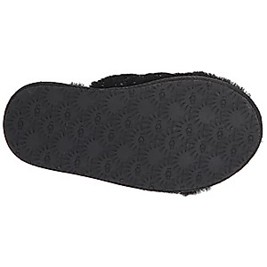 UGG Girls T Fluff Yeah Metallic Sparkle Slipper, Black, 10 Toddler