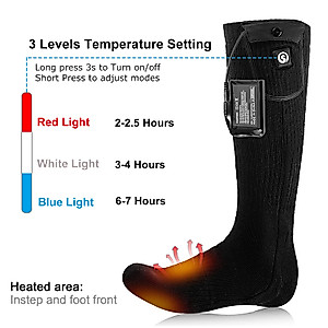 Heated Socks for Men Women, SAVIOR HEAT Electric Rechargeable Battery Thick Long Ski Socks for Winter Cold Weather Hunting Hiking Camping Skating Motorcycle Cycling Fishing