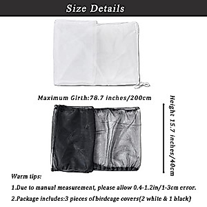 SYOOY 3 Pieces Birdcage Seed Catcher Bird Cage Cover Nylon Mesh Net Skirt Guard for Parrot Parakeet Macaw African Round Square Cage Adjustable Durable Breathable Washable Material