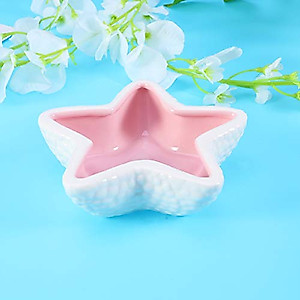 POPETPOP Pet Feeding Bowl Ceramic Feeding Bowl for Hamster Small Pet (Pink)