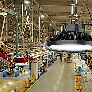 JOMITOP 200 Watt UFO High Bay LED Lights, Dimmable 30000 Lumen, 800W HPS or MH Bulbs Equivalent, 5000K Bright White, Industrial Highbay Light, Warehouse Light Fixture, AC 90-277V 4Pack