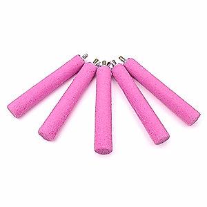 Alfie Pet - Fifer Sand Covered Perch 5-Piece Set for Birds - Color: Pink, Size: Large