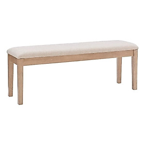 Linon Miles Wood Dining Bench in Natural Brown