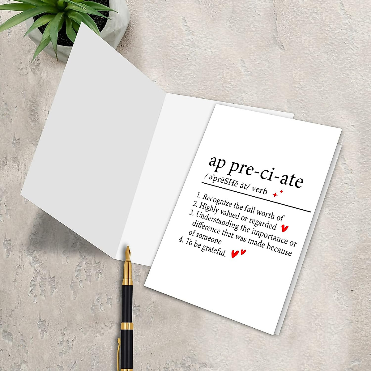 ONECHI Cute Appreciate Definition Card, Funny Thank You Card for Him Her, Lovely Thankful Greeting Card for Teacher Boss