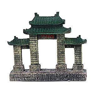 Mairuker Aquarium Decorations Fish Tank Chinese Temple Landscape Decor Aquarium Accessories for Fish and Shrimp