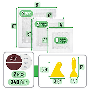Bates Choice - Drywall Repair Kit, 16pcs, Dry Wall Patch Kits, Wall Repair Patch Kit, Wall Patch Repair Kit, Drywall Hole Patch, Drywall Patch Kit, Wall Hole Repair Kit, Drywall Patch Hole