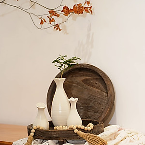 YangbagaRound Wood Tray Riser For Display, Wooden Farmhouse Pedestal Stand for Decor & Display,Perfect Display Tray for Home and Kitchen Decor 11.7in