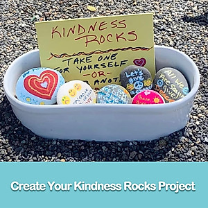 Simetufy 25 Pcs River Rocks for Painting, 2"-3" Painting Rocks, Flat & Smooth Rocks to Paint, Hand Picked Natural Stones for Painting, Cheap Crafts Rocks for Kids & Adults