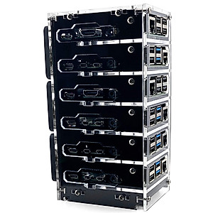 C4Labs Zebra Bramble Case – Raspberry Pi 5 4B & 3B+ (6 Stack, Black Ice)