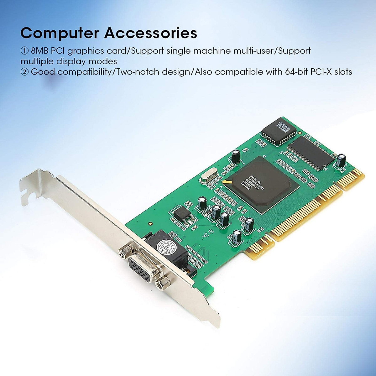 Graphics Card,VGA PCI 8MB 32Bit,Desktop,Computer Accessories,Multi Display,for Rage XL,SDRAM,Metal + Printed Circuit Board,Graphics Video Card,pc Graphics Card