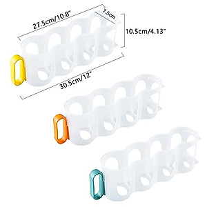 Portable Soda Can Organizer for Refrigerator Vertical Clear Plastic Fridge Soda Can Organizer with Removeable Handle Expandable Drink Beverage Holder Dispenser (Blue, 2)