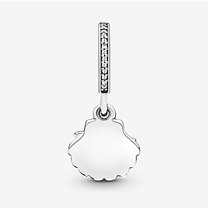 Pandora Jewelry Starfish and Sea Shell Dangle Cubic Zirconia Charm in Sterling Silver, No Box