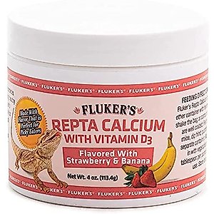 DBDPet Fluker's Repta Strawberry-Banana Flavored Calcium with Vitamin D3 (4oz) - Includes Attached Pro-Tip Guide
