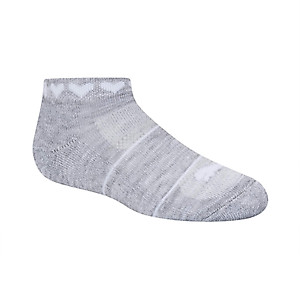 PUMA girls 8 Pack Low Cut + Hair Ties Running Socks, Gray/Multi, 7-8.5 US