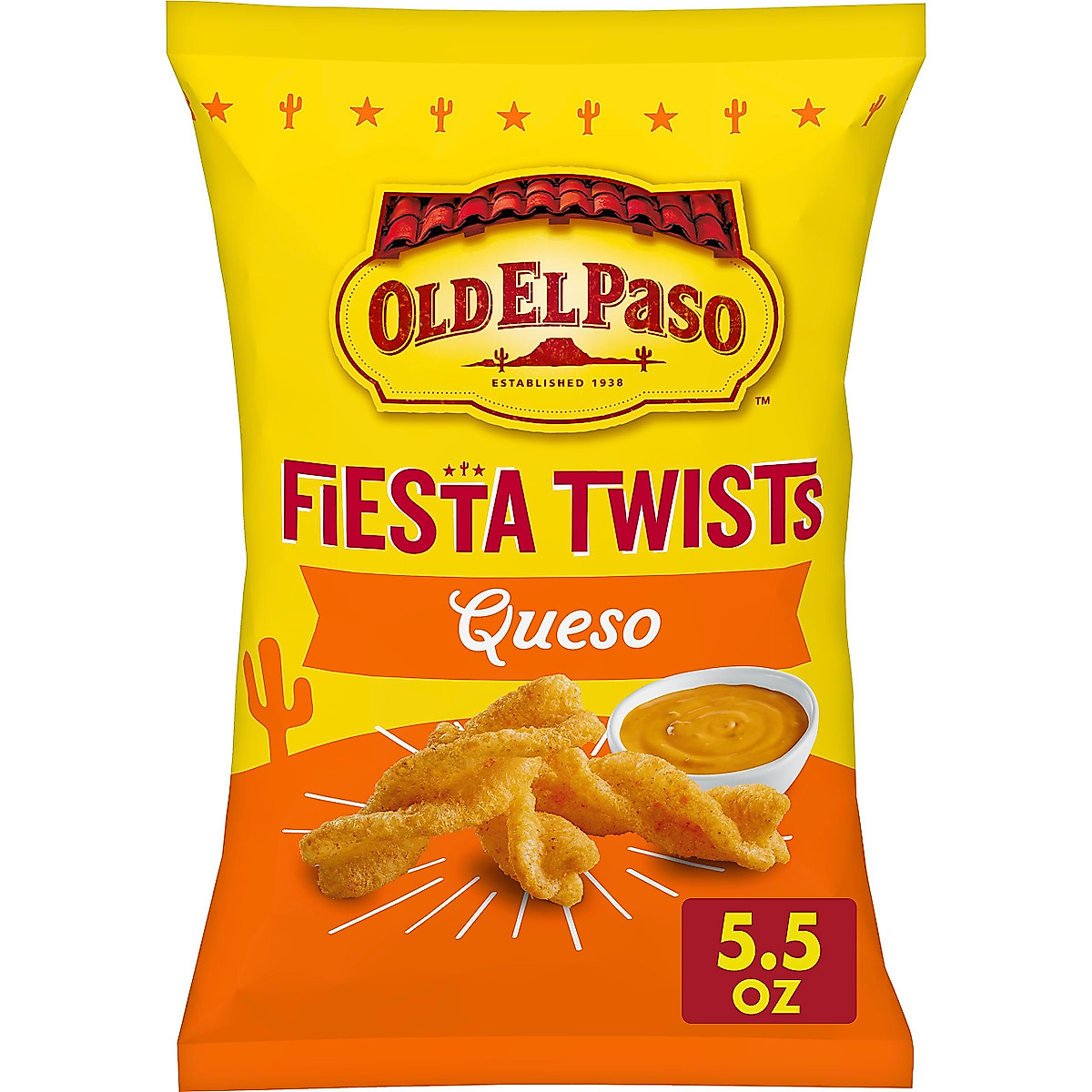 Old El Paso Fiesta Twists, Queso Cheese, Crispy Corn Snacks, 5.5 oz