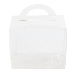 Restaurantware-5 Inch x 3.25 Inch Individual Cupcake Boxes, 100 Disposable Cupcake Display Boxes - With Handle, Lotus Accent, Clear Plastic Single Cupcake Containers, For Weddings Or Birthdays