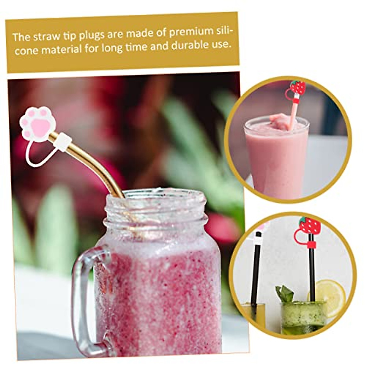 Yardwe 6pcs Straw cap straw cover cap straw topper cute straw covers straw covers for reusable straws Straw Plugs 6-8 mm straw tip cover glass straws universal Pipette tip girl