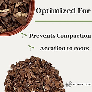 100% Organic Material All Natural Orchid Bark, Long Lasting All Natural, High Flowering and Aeration for Orchid Plants, Vanda,Phalaenopsis, Cattleya and Houseplant Repotting- 8QTs