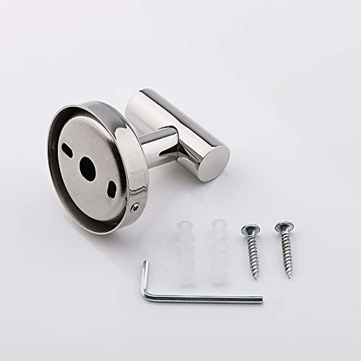 TocTen 4 Pack Bath Towel Hook Set, SUS 304Stainless Steel Robe Hook, Heavy Duty Bathroom Hook Include 2 Wall Mounted Coat Hooks 2 Adhesive Hooks Suitable for Kitchen Office Bathroom