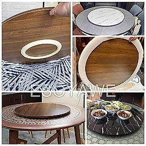 Wooden Lazy Susan Tabletop Service Plate, 360° Rotation Silent Dining Table Round Turntable, Diameter Ø 20 24 28 32 36 39 Inch Large Rotating Tray Rotating Board