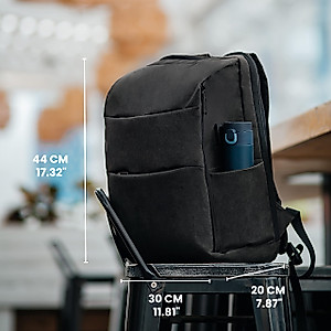 Nordace Nelson Smart Travel Backpack for Men & Women with USB Charging Port, Water Resistant - Everyday Laptop Backpack for Work, School, College - 15.6 Inch (Black)