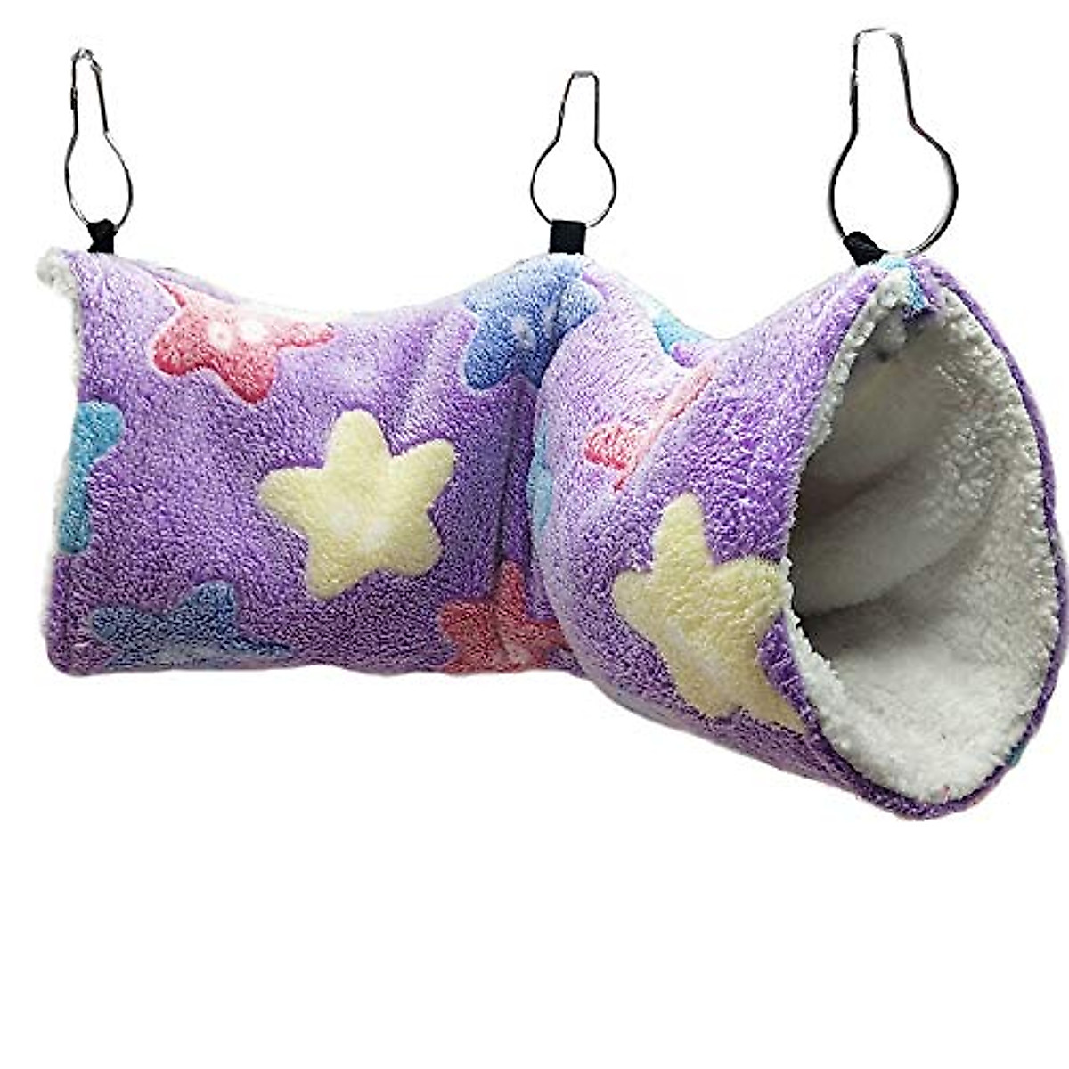 Oncpcare Hanging Tunnel for Small Animals, Hanging Hamster Toys, Sugar Glider Hammock Cage Accessories Bedding for Chinchilla Ferret Squirrel Guinea Pig Rat Playing Sleeping