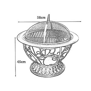 TOTOU Multi-Function Stove Carbon Basin Charcoal Basin Charcoal Carbon Stove Household Heating Barbecue Charcoal Grilling Brazier Frame Charcoal Stove Household