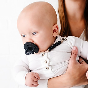 Ryan & Rose Cutie PAT Pacifier Teether (Flat, Black)