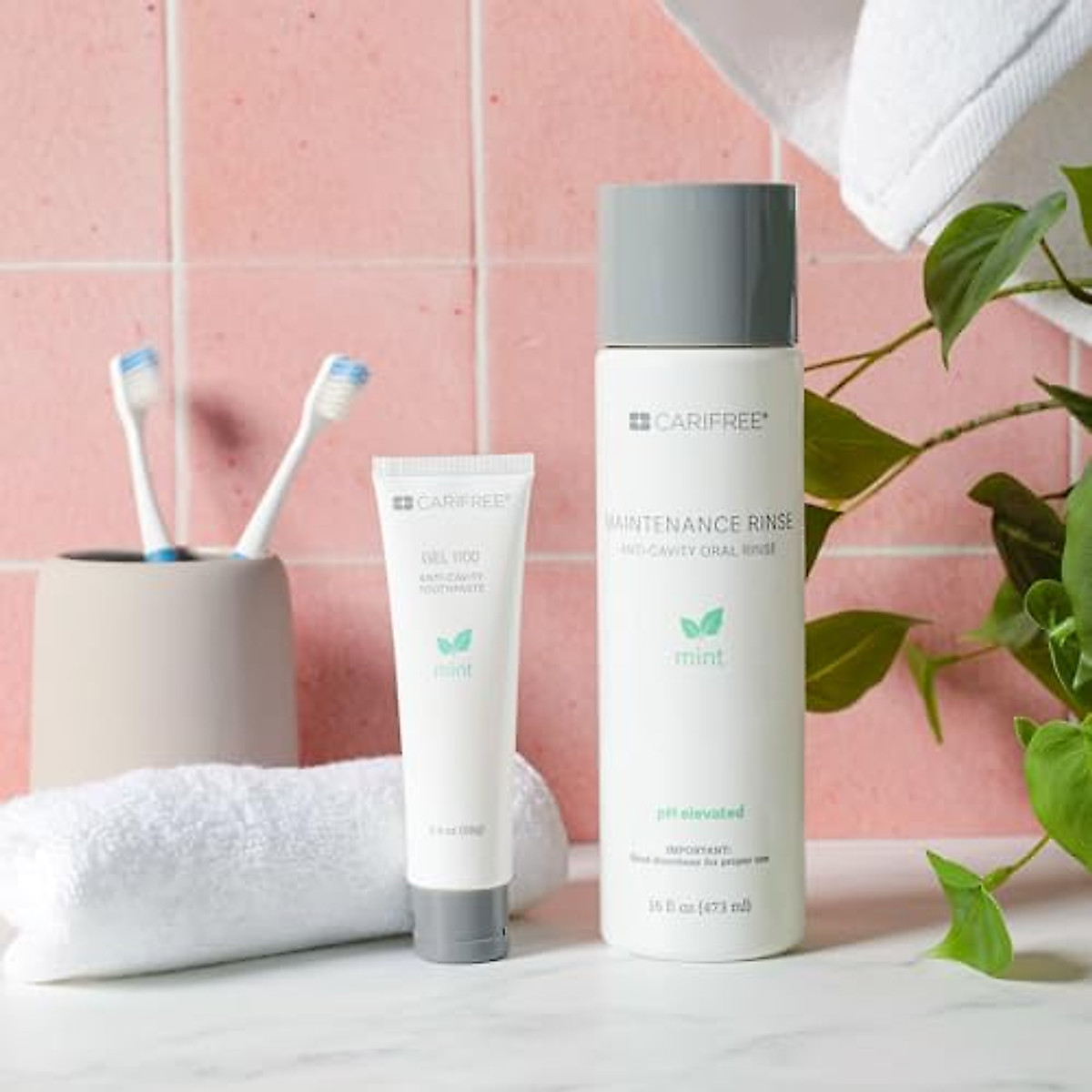 CariFree Maintenance & Prevention Kit, Mint Flavored | Anti-Cavity Fluoride Toothpaste & Mouthwash Freshens Breath and Moistens Mouth | Dentist Recommended for Oral Care (6 Piece Set)