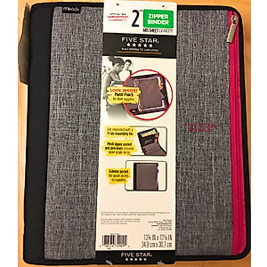 Five Star 2" Zipper Binder 605 Sheet Capacity Pink