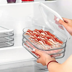 AionneWie Stackable BPA-Free Refrigerator Containers for Bacon, Deli Meats, and Lunch Meat Storage