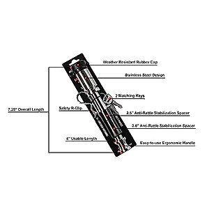 Bulletproof Stainless Steel Trailer Hitch Locking Pin with Weather Resistant Rubber Cap, 5/8” Diameter, Universal Fit, & Compatible with Class 1, 2, 3, 4, & 5 Hitches