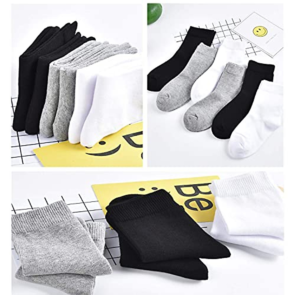 JAMEGIO 18 Pairs Toddler Boys Girls Short Socks Breathable Cotton Kids Socks(2-4 Years)