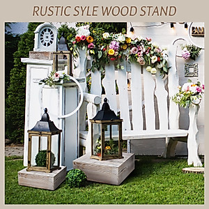 3 Pcs Whitewashed Wood Square Display Stand Crate Style Cake Stand Risers for Cupcake Appetizer Dessert Rustic Cupcake Stand Stackable Display Box Riser Stands