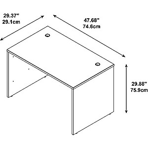 Bush Business Furniture Series C Collection 48W x 30D Shell Desk in Hansen Cherry