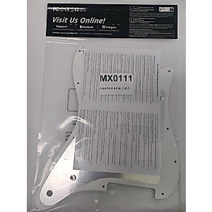 Musiclily 3Ply SSS 11 Holes Strat Electric Guitar Pickguard Scratch Plate for Fender USA/Mexican Made American Standard Stratocaster Modern Style Guitar Parts,White