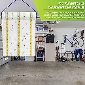 PIC Fly Ribbon XL - Large Fly Traps for Outdoors and Barns, 40FT Roll, Pack of 2