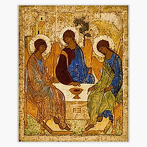 Holy Trinity Painting Rublev Trinity Print Icon Christian Religious Wall art Sticker Bumper Sticker Vinyl Decal 5"