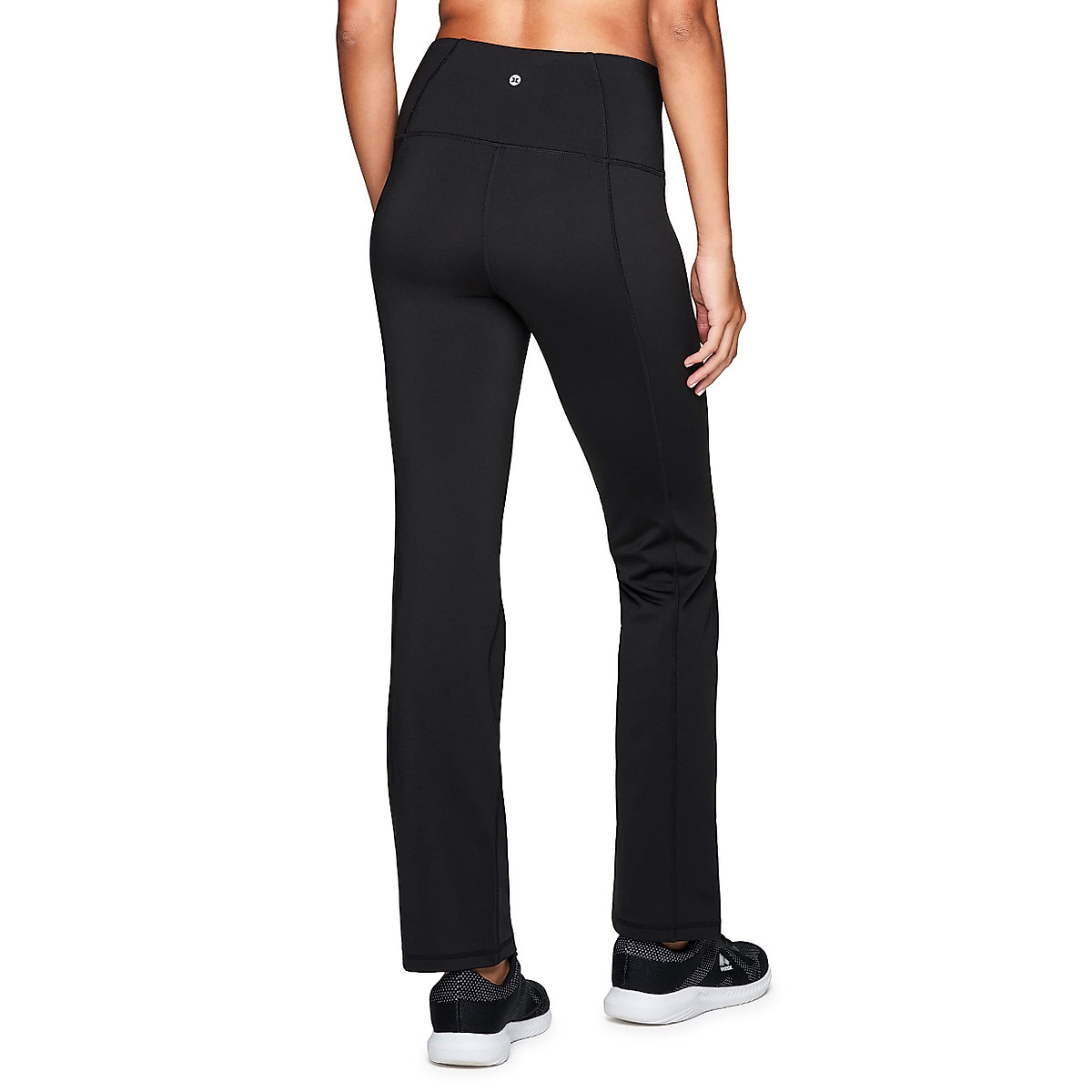 RBX Active Women's Fleece Lined Flared Athletic Boot Cut Yoga Pants with Pocket Black L